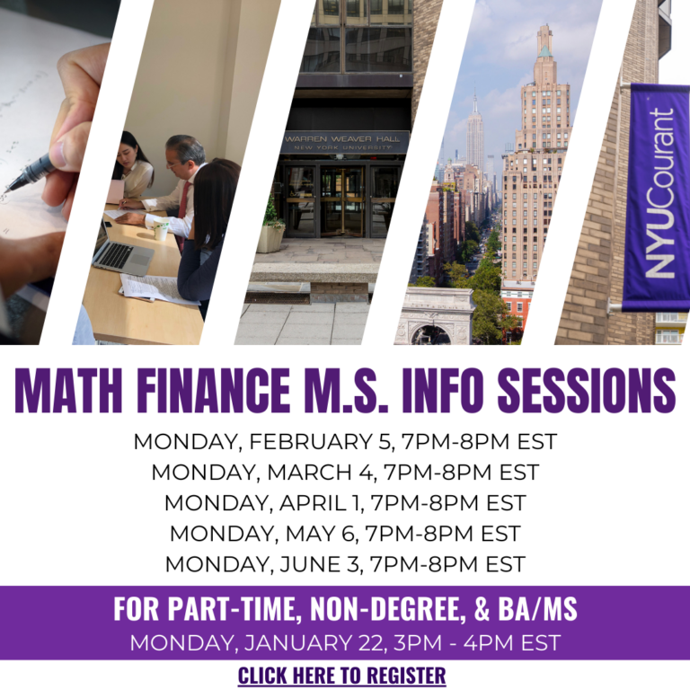 Math Finance Info Session- April 1 - NYU Courant